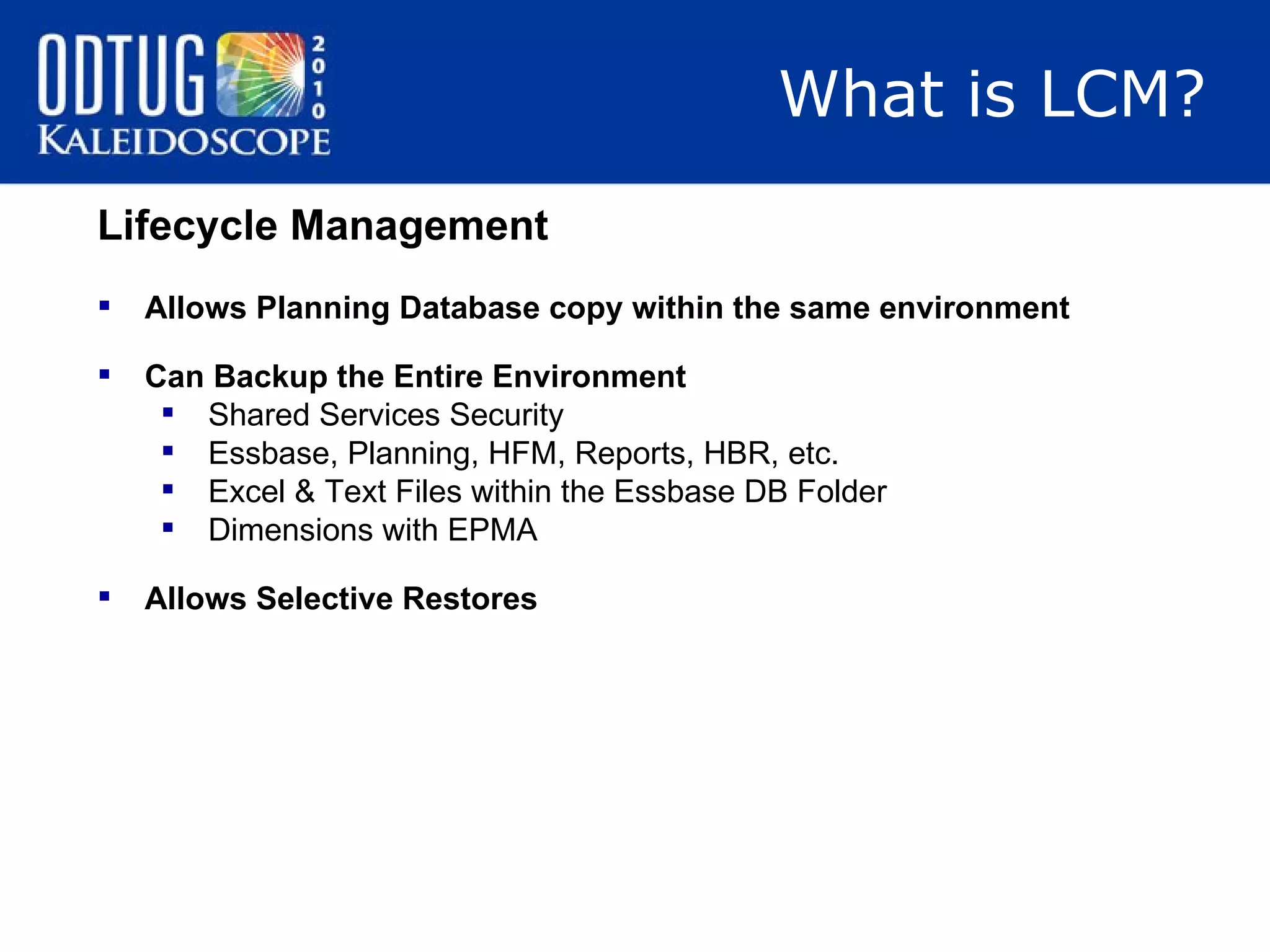 Hyperion LCM Utility | PPT