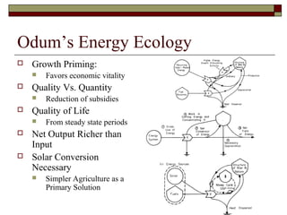Odum, energy and green houses | PPT