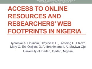 Odunola et al. warima 2018 | PPTX | Technology & Computing