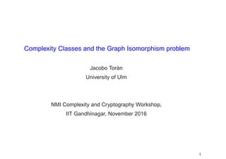Complexity Classes and the Graph Isomorphism Problem | PDF