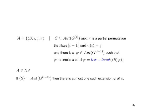 Complexity Classes And The Graph Isomorphism Problem Ppt