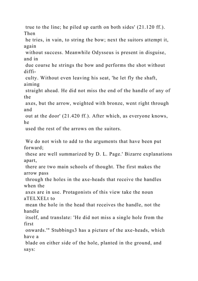 Odysseus and the Axes Homeric Ballistics Reconstructed.docx | Hunting ...