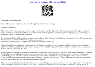 Odysseus Character Analysis | PDF