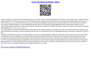 Odysseus Character Analysis | PDF