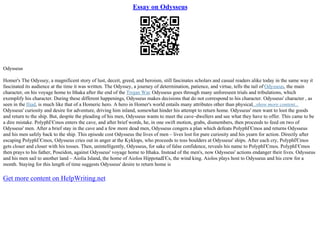 Odysseus Character Analysis | PDF