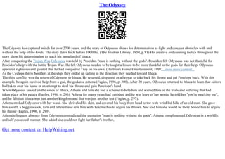Odysseus Character Analysis | PDF