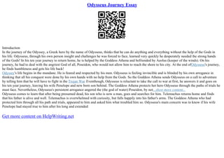 Odysseus Character Analysis | PDF