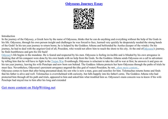 Odysseus Character Analysis | PDF