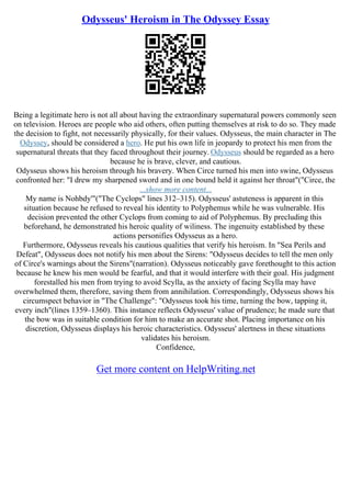 Odysseus Essay | PDF