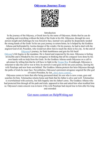 Odysseus Essay | PDF