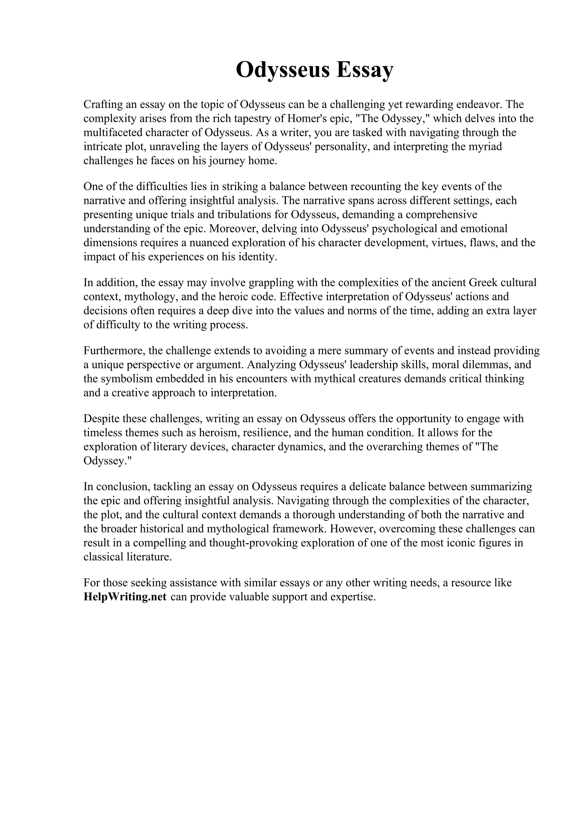 Odysseus Essay.pdfOdysseus Essay | PDF