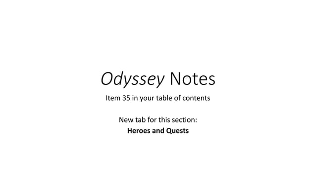 Odyssey Notes | PPT