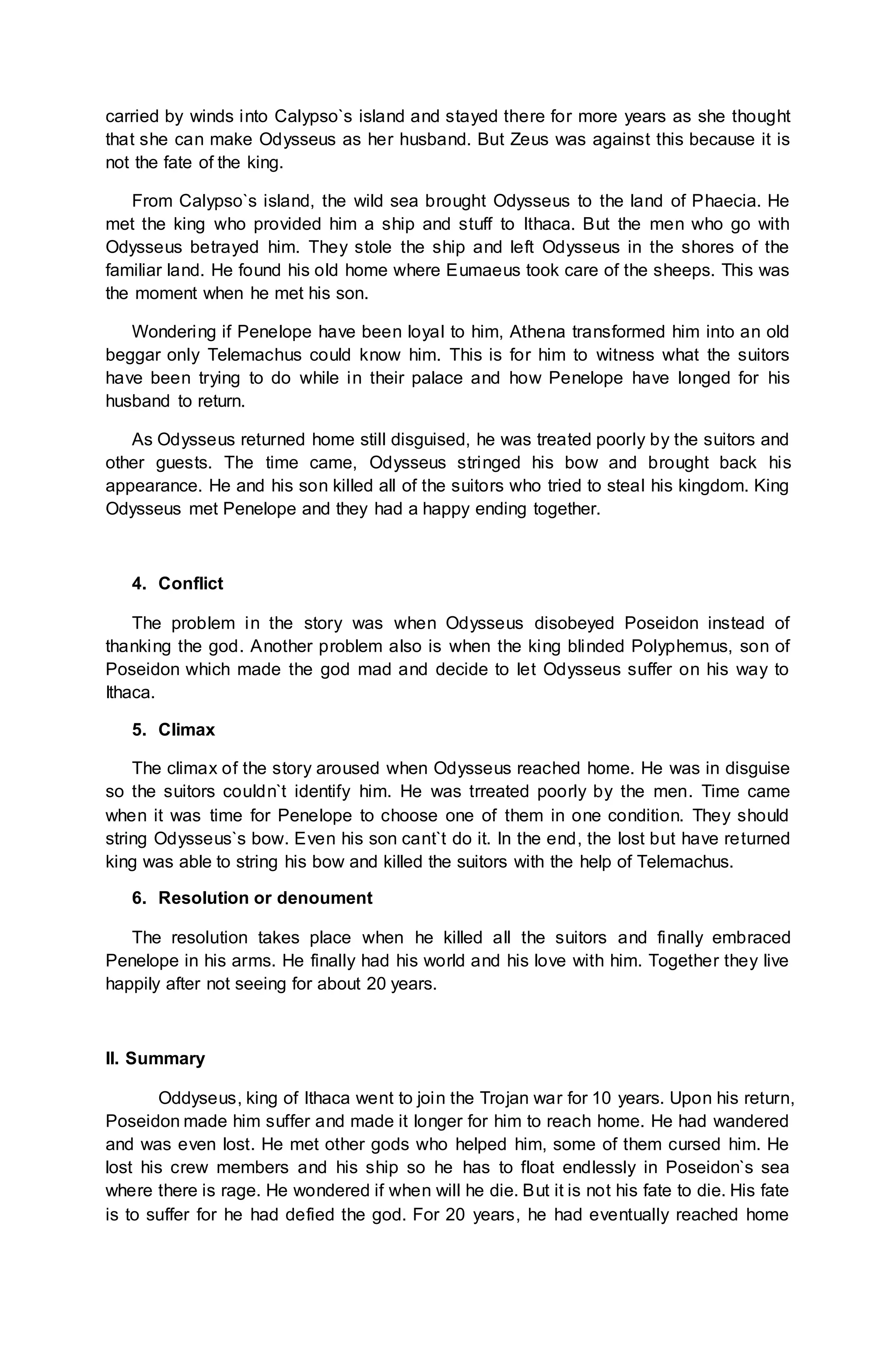 Synopsis of the Movie Odyssey | DOCX