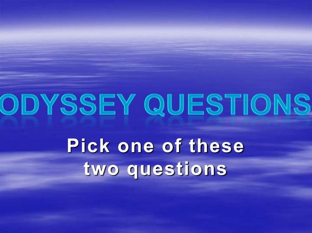 Odyssey questions | PPT