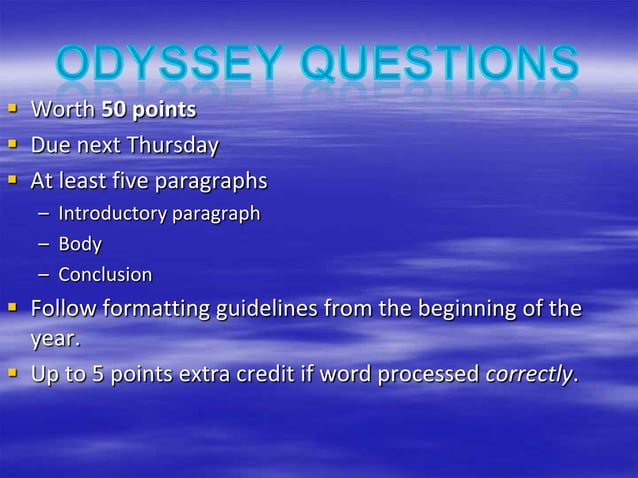 Odyssey questions | PPTX