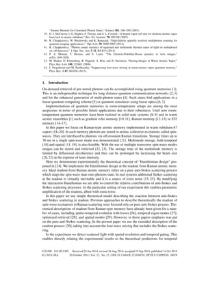 Hamiltonian design in readout from room-temperature Raman atomic memory | PDF