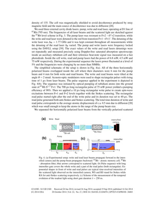 Hamiltonian design in readout from room-temperature Raman atomic memory | PDF