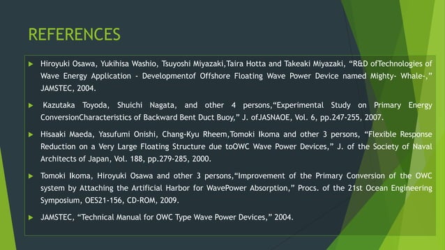 Oscillating Water Column (OWC) with Projecting Walls | PPTX | Physics | Science