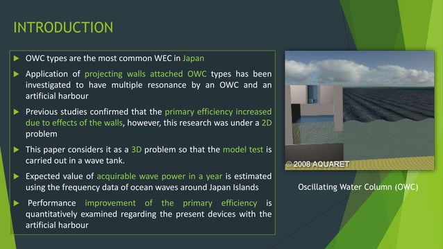Oscillating Water Column (OWC) with Projecting Walls | PPTX | Physics | Science