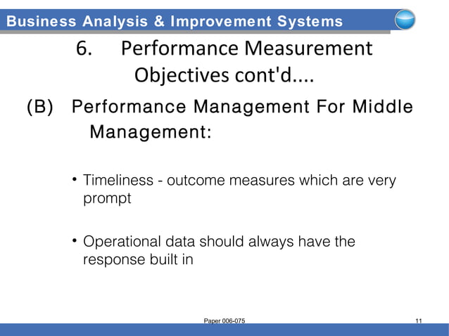 Performance measures for key performance indicators | PPT | Business ...