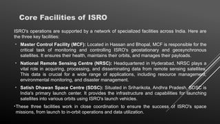 Core facilities of ISRO - MCF, NRSC and SDSC | PPTX