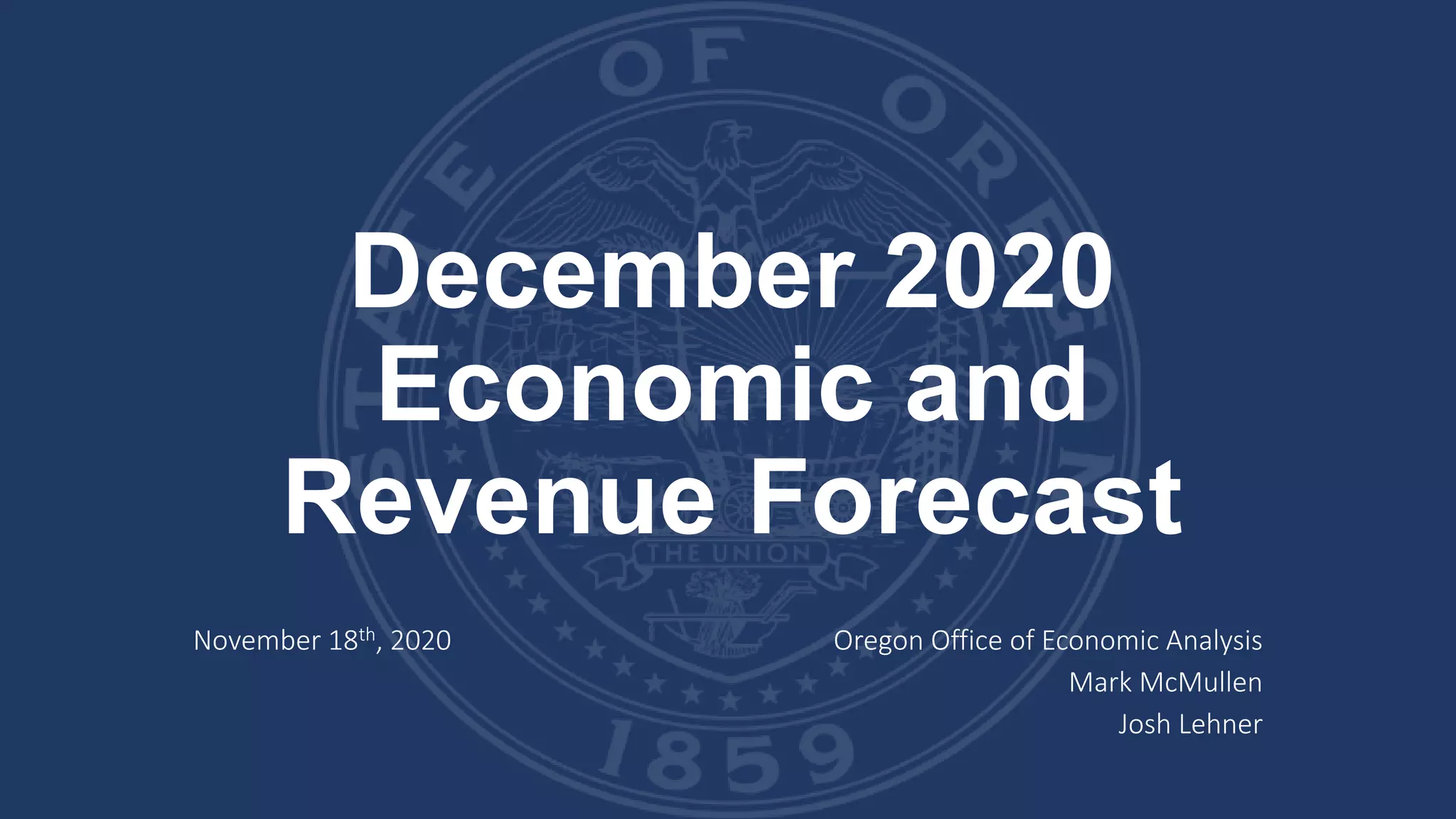 Oregon Economic and Revenue Forecast, December 2020 | PPT