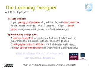 the learning designer - the theory and practice of design for learning ...