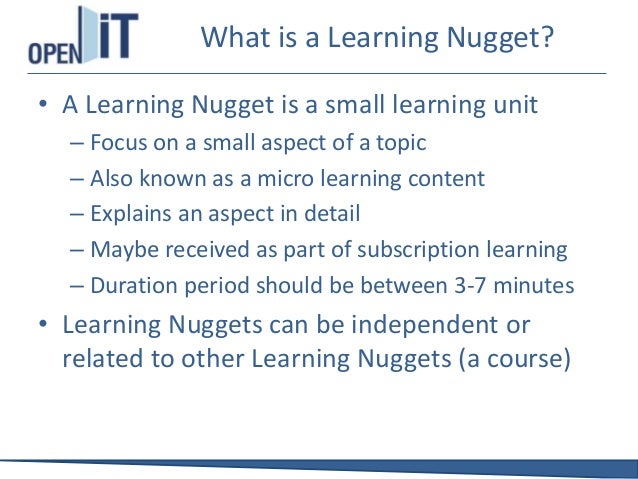 Creating Learning Nuggets on the Fly - Online Educa 2015