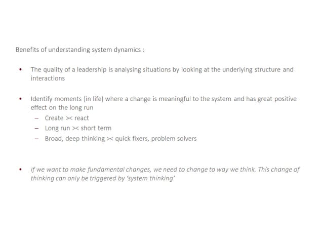 Management Consulting Method - System thinking & System Dynamics | PPT