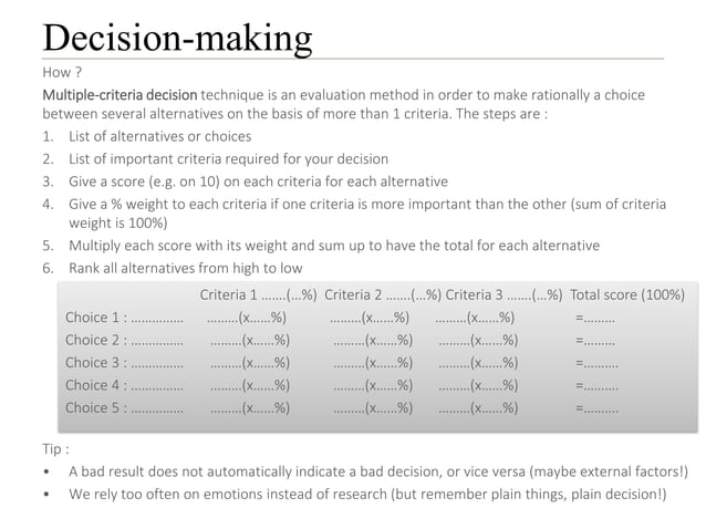 Decision-making tips and tricks | PPT
