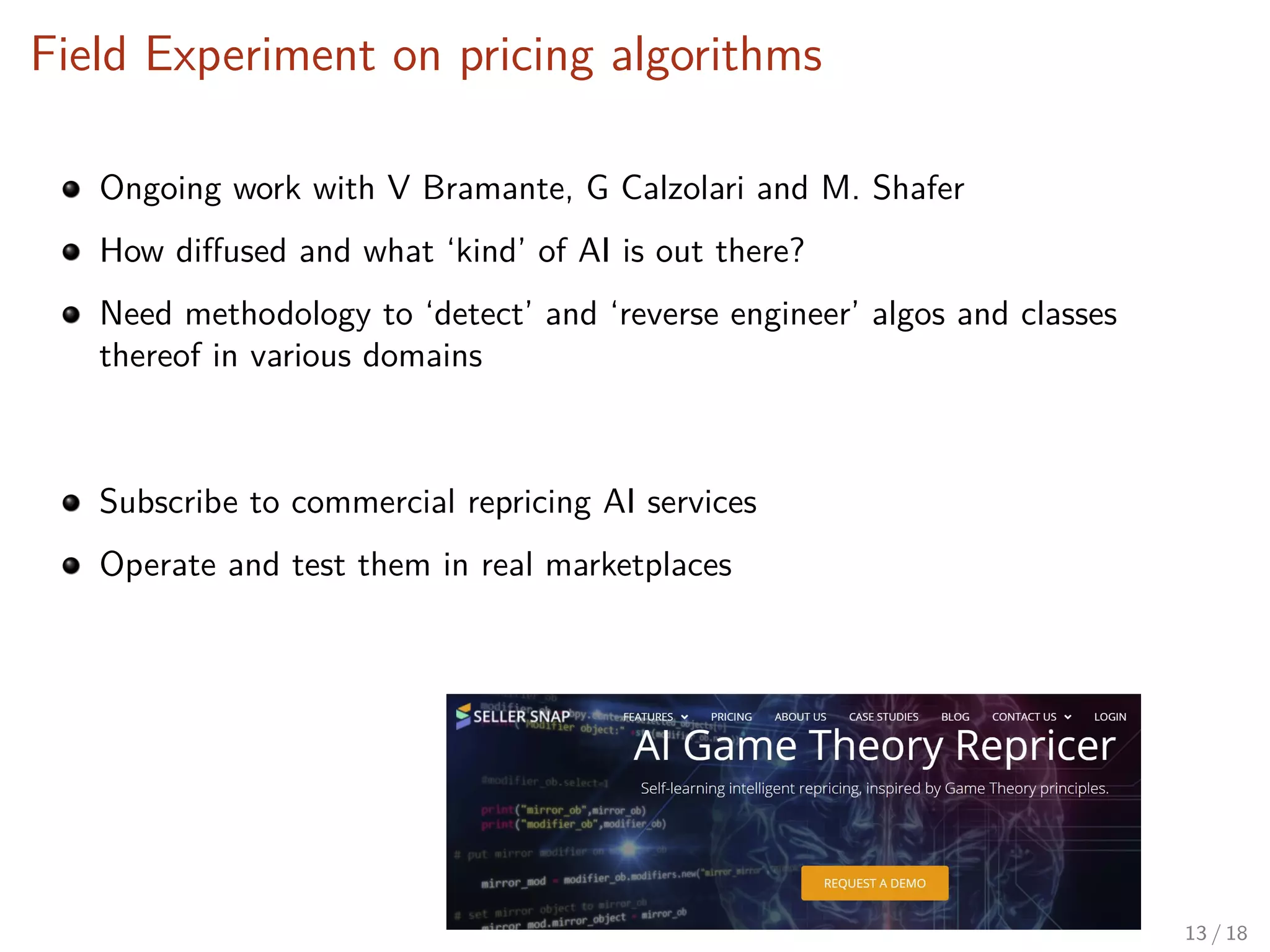 Algorithmic competition – Emilio Calvano – June 2023 OECD discussion | PDF