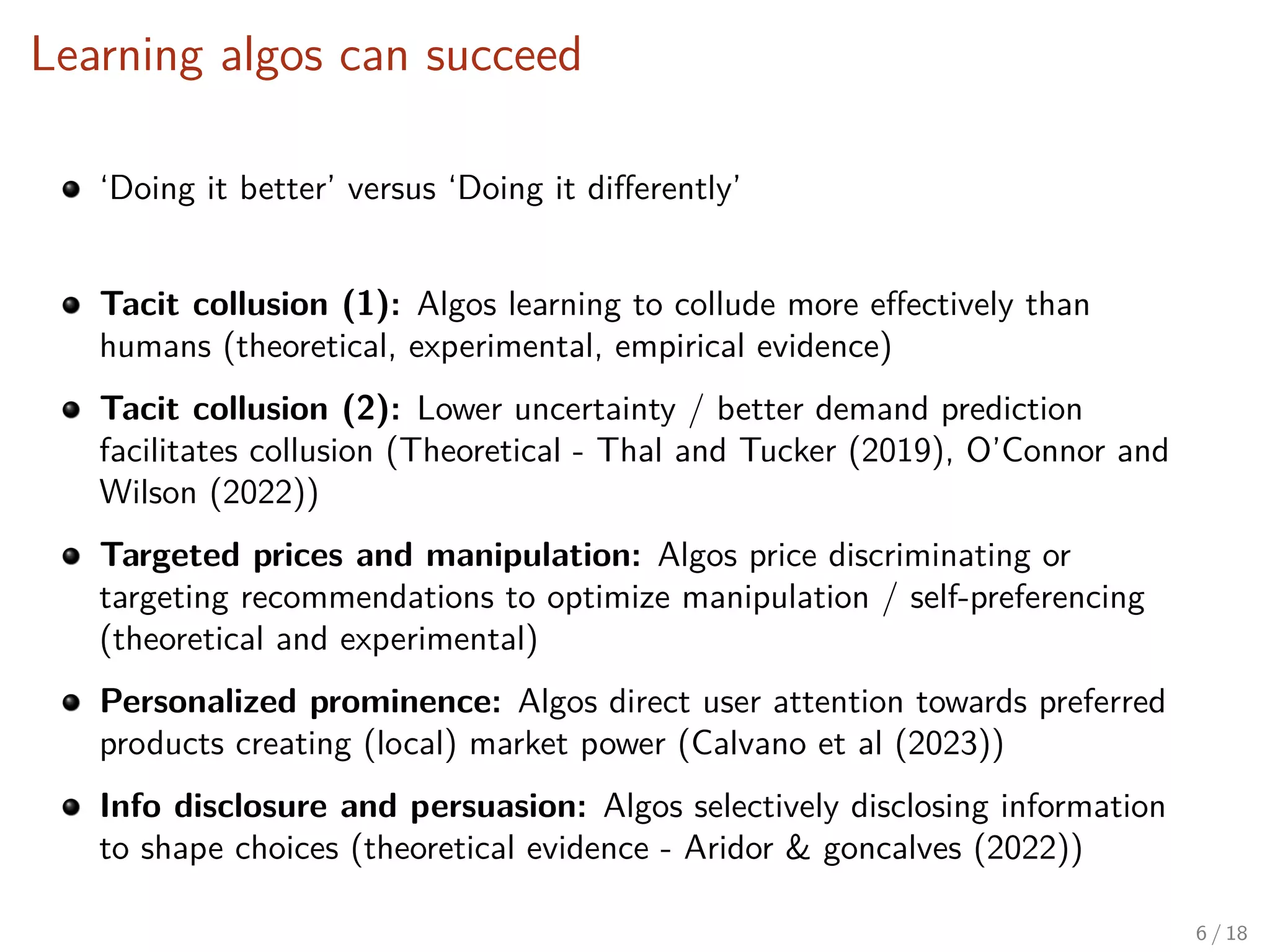 Algorithmic competition – Emilio Calvano – June 2023 OECD discussion | PDF