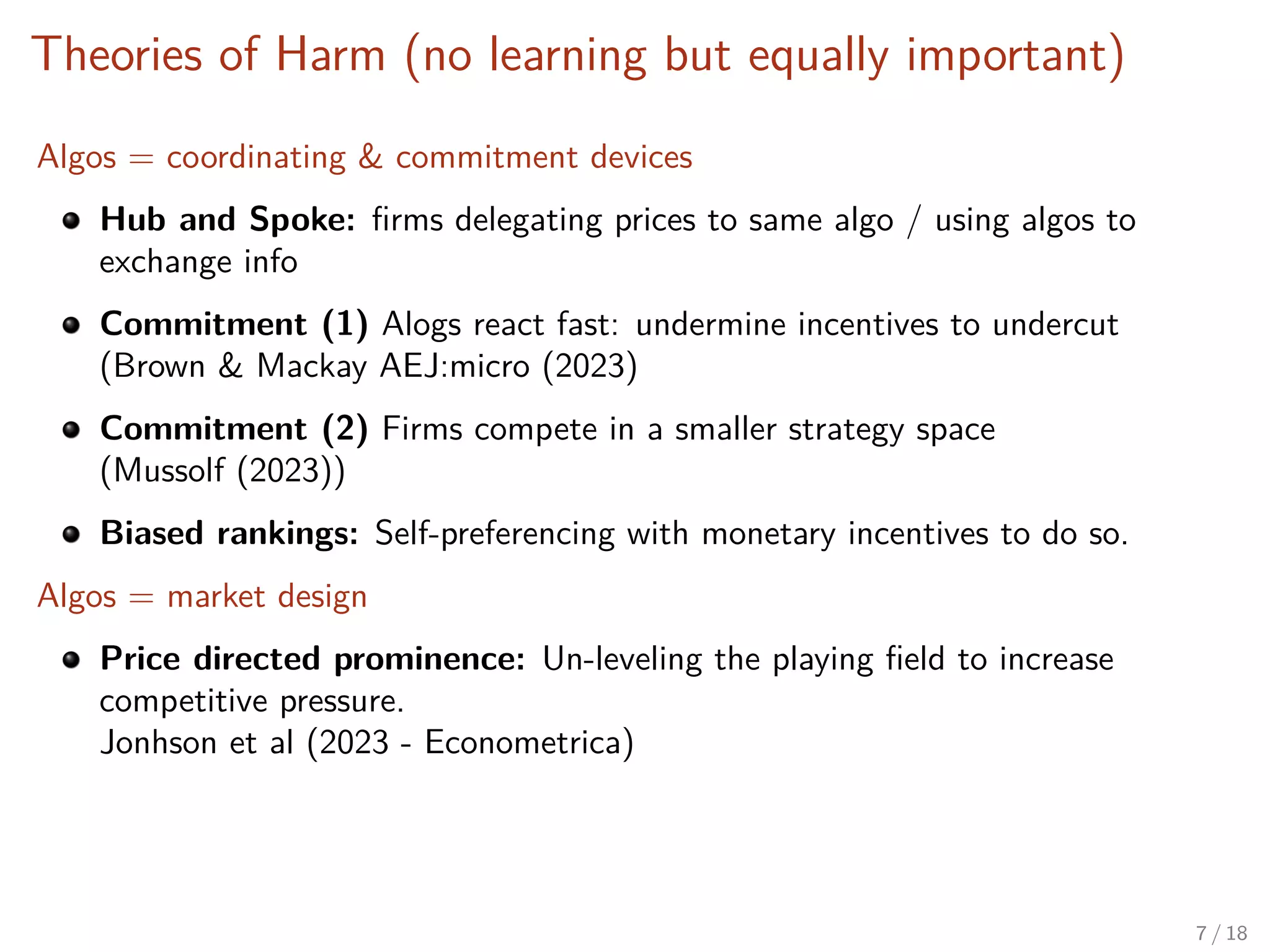 Algorithmic competition – Emilio Calvano – June 2023 OECD discussion | PDF