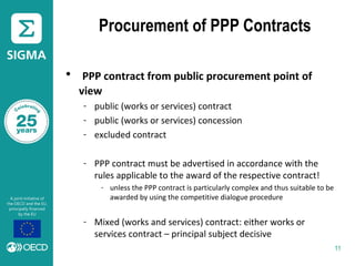 Presentation " PPPs and concessions, the planning, procurement, implementation and management" | PPT