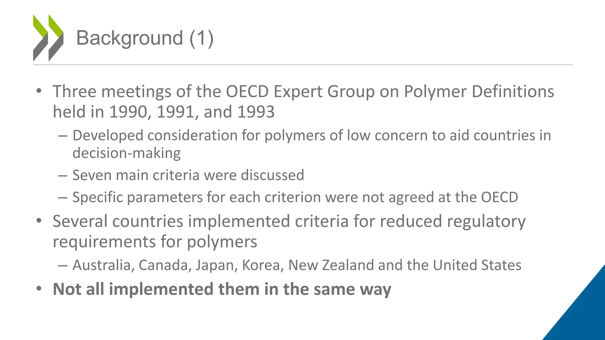 OECD communication on polymers of low concern | PDF