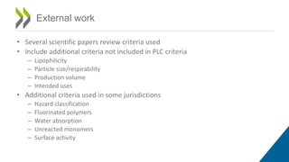 OECD communication on polymers of low concern | PDF