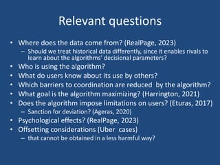 Algorithmic competition – Michal Gal – June 2023 OECD discussion | PDF