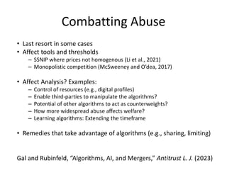 Algorithmic competition – Michal Gal – June 2023 OECD discussion | PDF