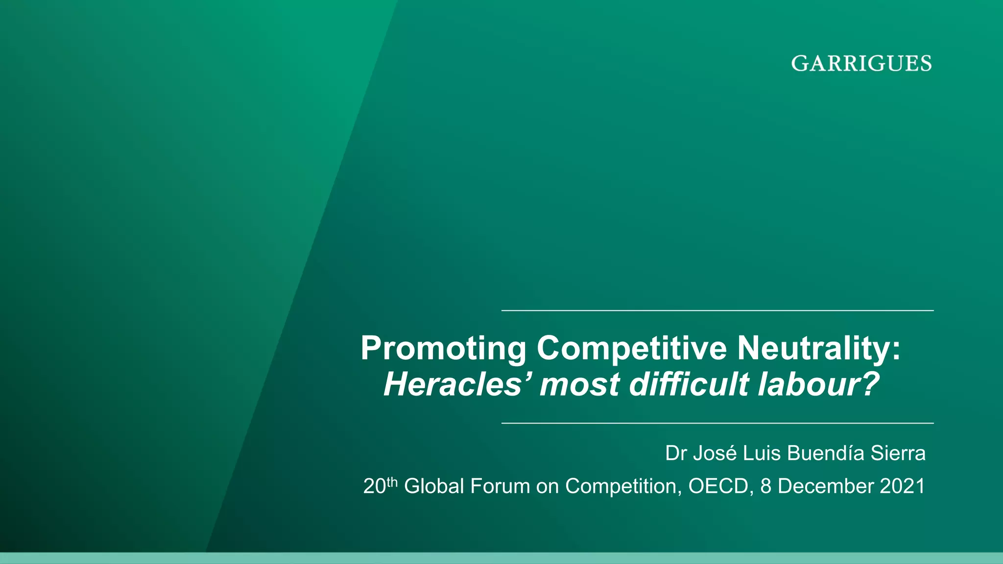 Competitive Neutrality – BUENDÍA – December 2021 OECD discussion | PPT