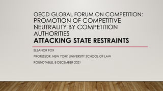 Competitive Neutrality – FOX – December 2021 OECD discussion | PPT