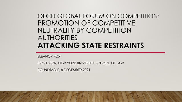 Competitive Neutrality – FOX – December 2021 OECD discussion | PPT