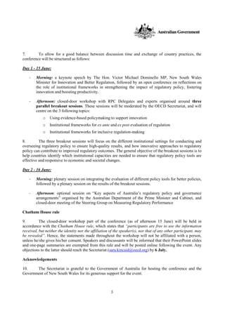 8th Conference on Measuring Regulatory Performance: Realising Impact: The Role of Institutional ...