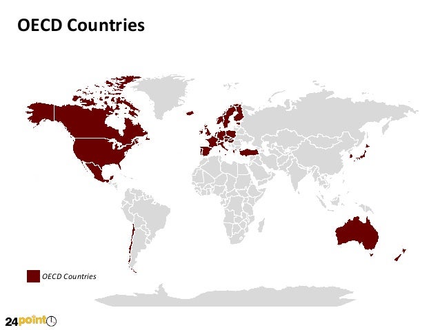 OECD Countries Map - PowerPoint Slides