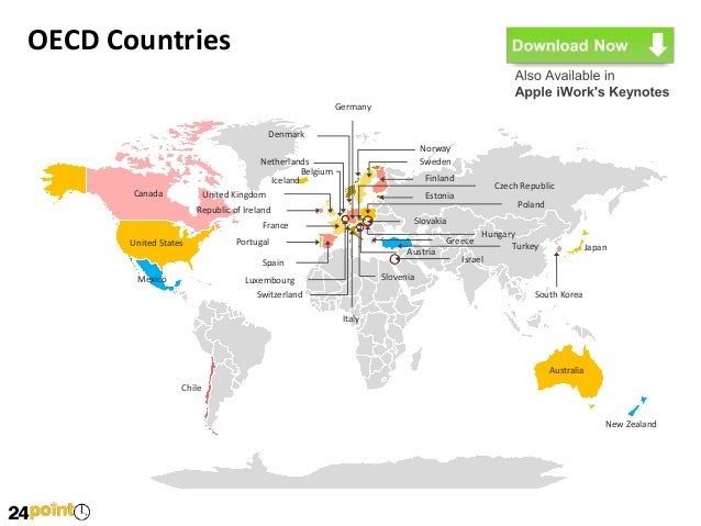 OECD Countries Map - PowerPoint Slides