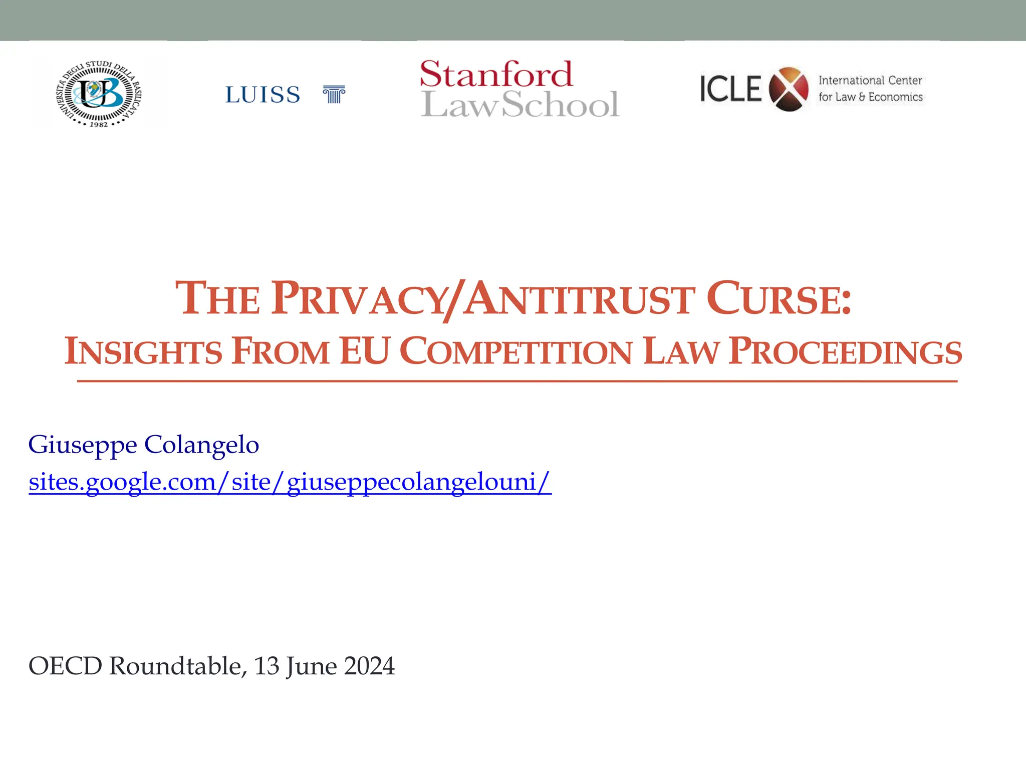 The Intersection between Competition and Data Privacy – COLANGELO ...