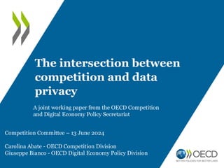 The Intersection between Competition and Data Privacy – OECD – June ...