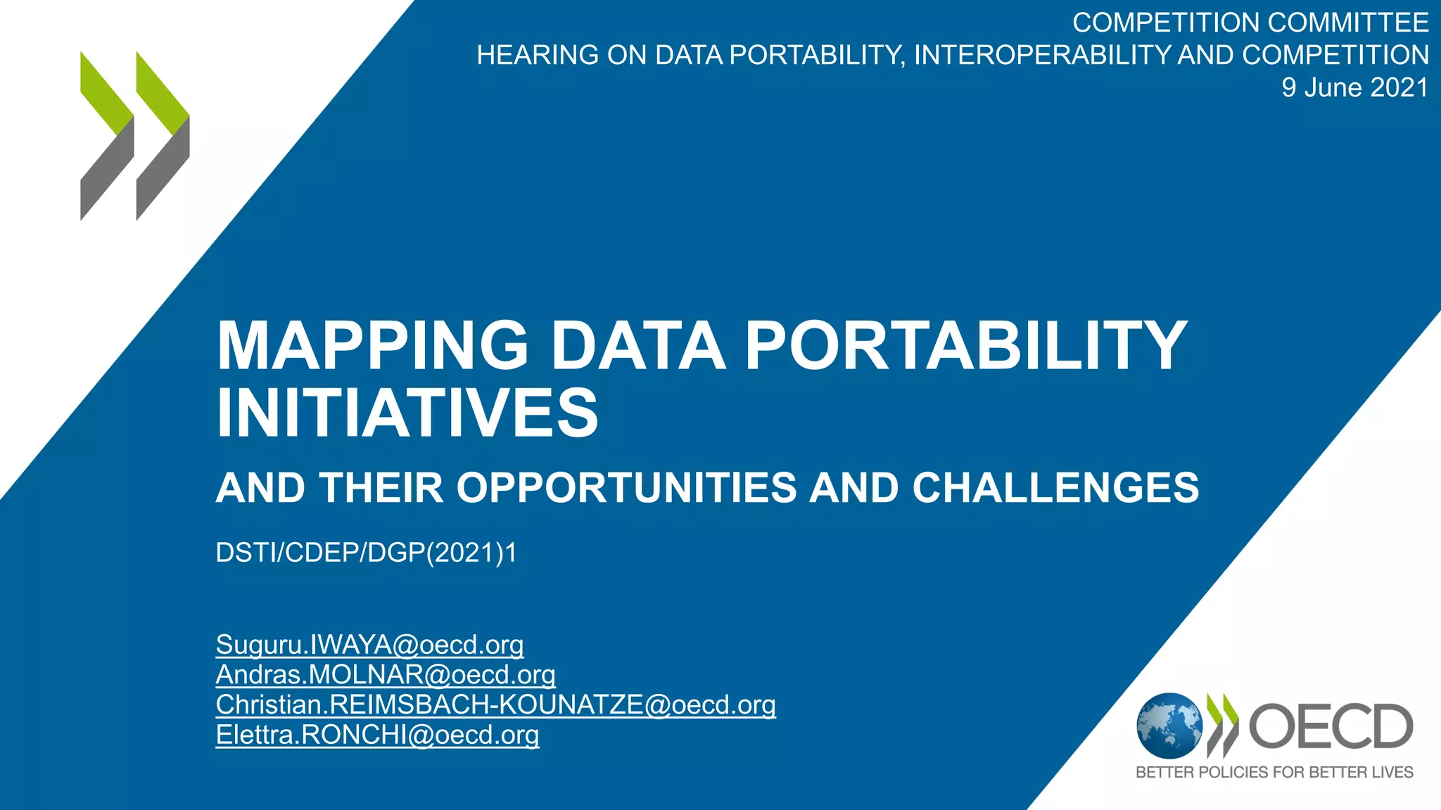 Data Portability and Interoperability – OECD DIGITAL ECONOMY POLICY ...