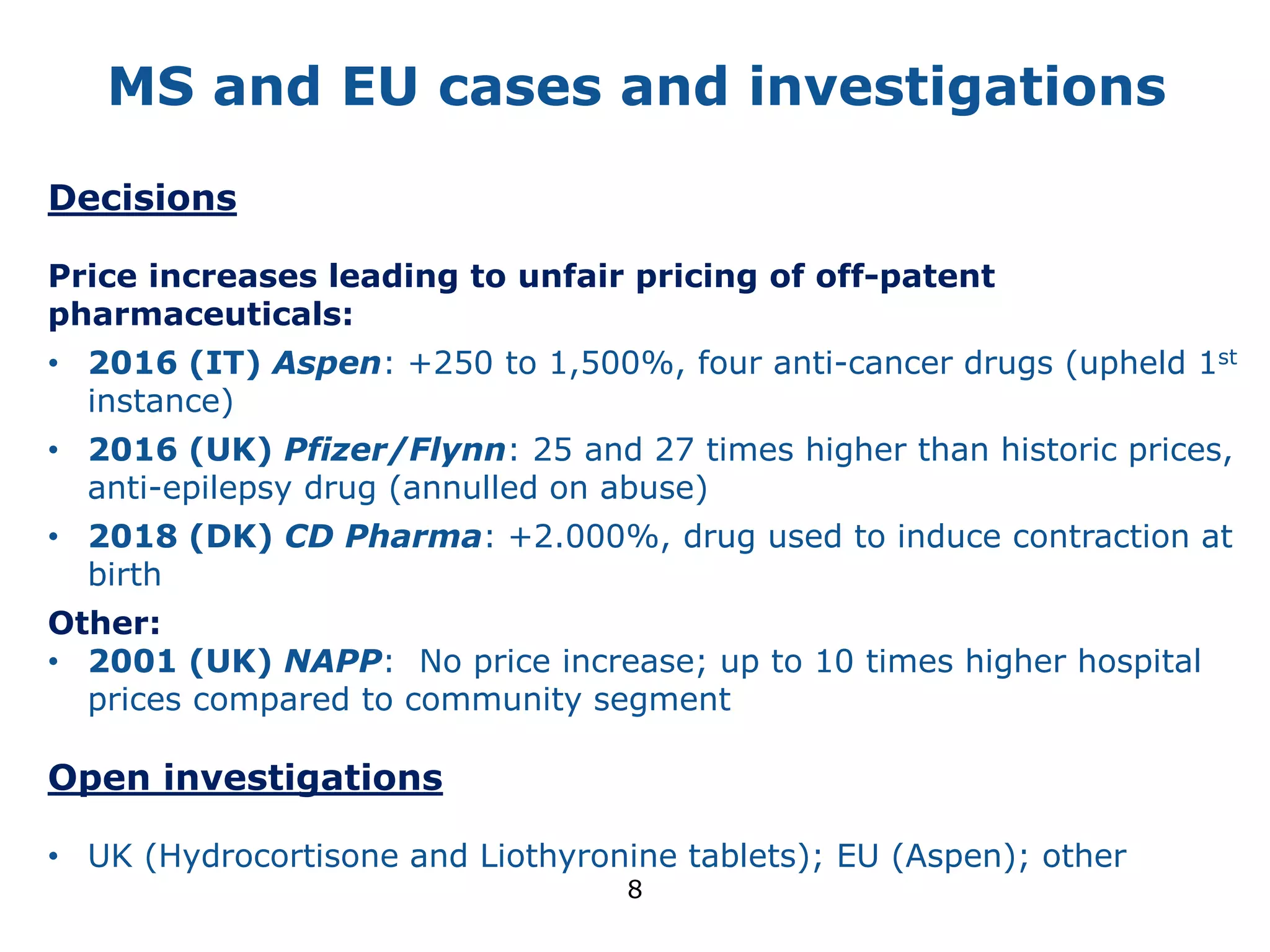 Pharmaceuticals – EU – November 2018 OECD discussion | PDF