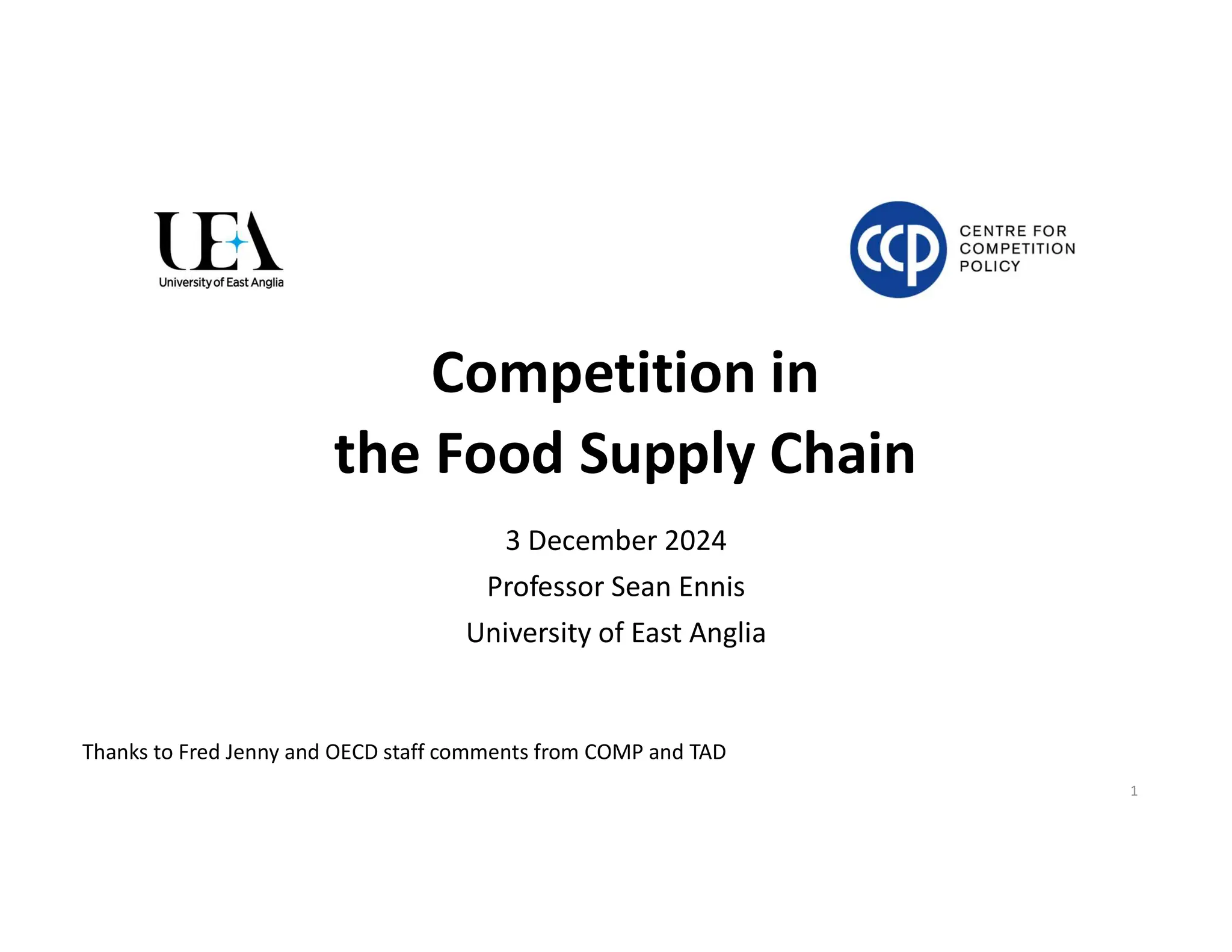 Competition in the food supply chain – ENNIS – December 2024 OECD ...