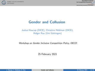 Gender inclusive competition policy – HAUCAP, HELDMAN & RAU – February ...